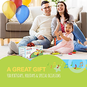 CoolToys Baby Xylophone Musical Car Toy for Toddlers - 3 in 1 Educational Boys & Girls 1st Birthday Gift - Developmental Kids Instrument Crawling and Pull Along Walking Toy - Fun Lights & Sounds