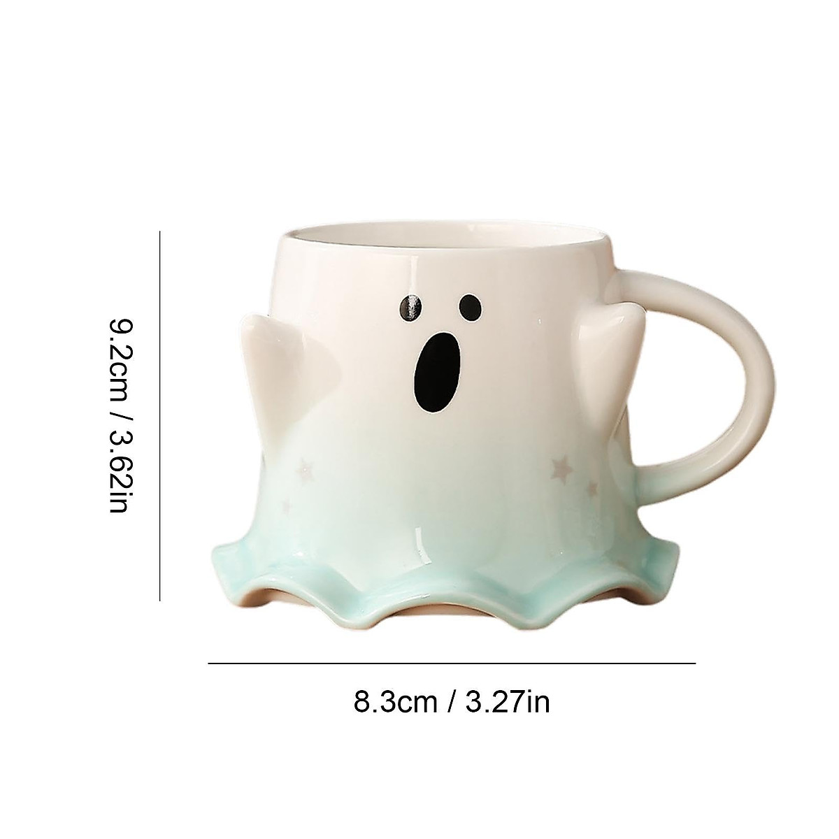 2024 NEW Spooky Ghost Mug, Halloween Coffee Mug, Cute Ghost-Coffee Mug, Ceramic Ghost Shaped Coffee Cup With Handle And Spoon, Fall Home Decor