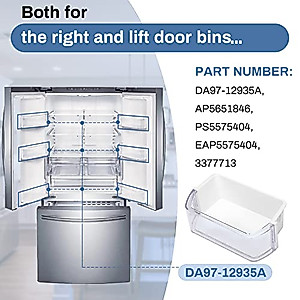 MONST DA97-12935A Door Bin, RF220NCTASR Door Shelf Compatible with samsung（Both Left and Right RF220NCTASG, RF220NCTAWW, RF220NCTASP, RF221NCTASP, RF221NCTASR etc Refrigerator, Replaces AP5651846