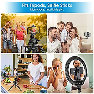 Phone Tripod Mount Adapter with Camera Remote and Wrist Strap, Universal Cell Phone Tripod Mount Holder, Swivel Design, Compatible with iPhone, Samsung, Selfie Monopod, for Taking Photos and Videos