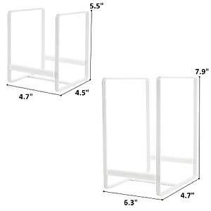 ZOOFOX 3 Pack Plate Holder Organizer, Upright Metal Dish Storage Stand, Dying Display Rack for Kitchen Cabinet, Counter and Cupboard ( Small and Large, White )