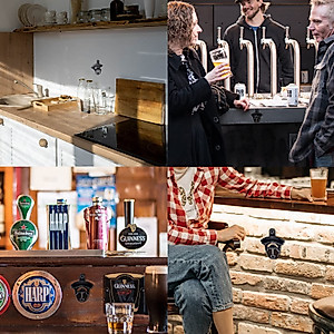 10 PCS Wall Mount Bottle Openers Vintage Beer Bottle Opener Suitable for Rustic Bars KTV Hotels Homes Restaurant - Black