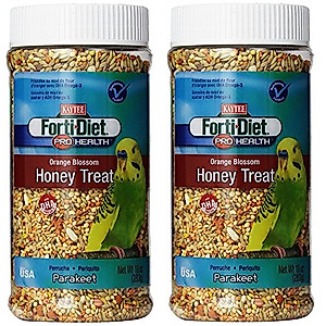 Kaytee Forti Diet Pro Health Orange Blossom Honey Bird Treats for Parakeets, 10-Ounce - 2 Pack