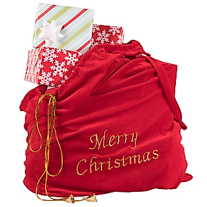 Kangaroo One Merry Christmas Santa Sack I Perfect Christmas Santa Bag I Large Santa Sacks Drawstring Christmas Bags I Santa Claus Costume Christmas Sacks for Presents I Santa Bags for Gifts 28 x 32 In