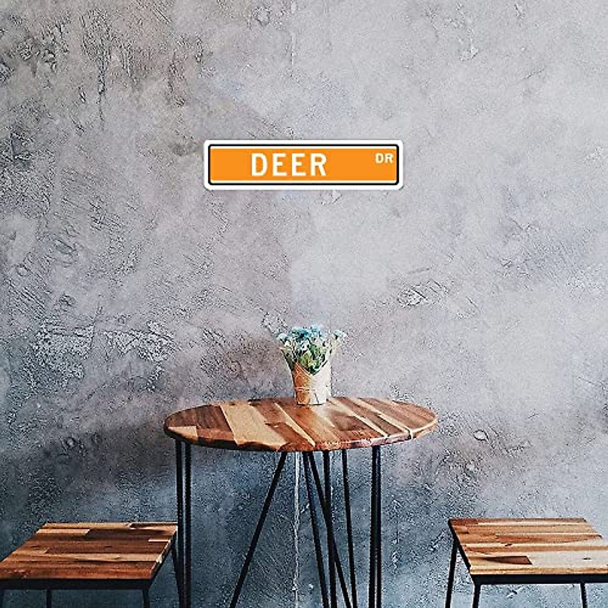 Metal Name Sign Deer Street Sign Street Warning Sign - Heavy Duty Rust-proof Metal Frame, Shipped from USA 4" x 16"