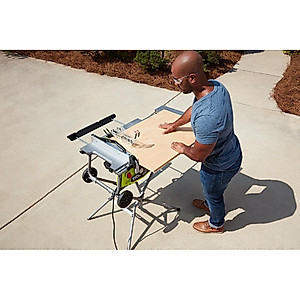 Ryobi 10 in. Portable Table Saw with Rolling Stand with a Powerful 15 Amp Motor and Onboard Storage, Ideal for Woodworking, Home Repair and Renovation Projects