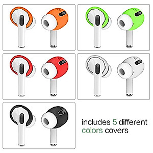 [5 Pairs] for AirPods Pro Ear Tips Covers, WQNIDE Silicone Anti-Slip/Dust/Shock Ear Covers Accessories Compatible with Apple AirPods Pro 1st Generation (5 Colors)