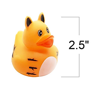ArtCreativity Zoo Animal Rubber Duckies for Kids, Pack of 12, Zoo Themed Duck Bathtub Pool Toys, Fun Carnival and Safari Party Supplies, Birthday Party Favors for Boys and Girls