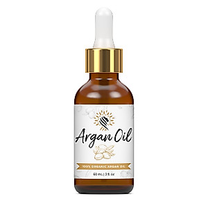Argan Cosmetics 100% Pure Organic Moroccan Argan Oil for Hair, Skin, Nails, Cuticles, Face & Beards - Cold Pressed, Unscented - Filtered Through Cotton & Charcoal - All Natural Moisturizer - 2 Fl Oz