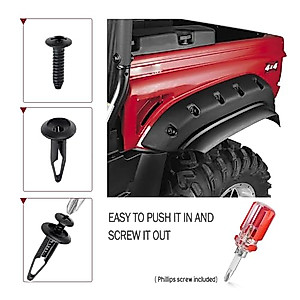 Xislet 100 Pcs Plastic Rivets Compatible with Rhino 450 660 700 Grizzly 600 ATV Body Fender Hood Fuel Tank Panel Push Fastener Rivet Screw Clips