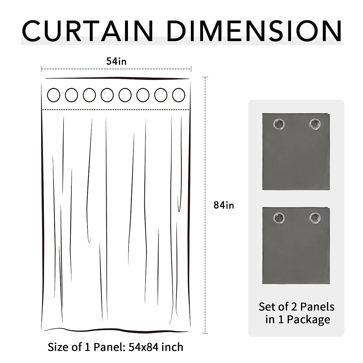 Easy-Going 100% Waterproof Outdoor Curtains Windproof Weatherproof Porch Curtains, Premium Thick Outdoor Privacy Grommet Top Panels for Patio, Gazebo and Pergola, 2 Panels, 54x84 inch, Dark Grey