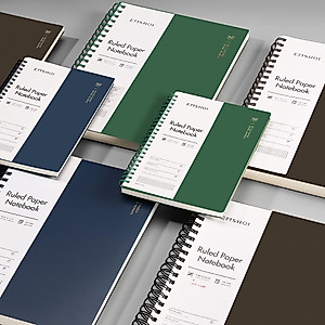 EMSHOI A4 Spiral Notebook College Ruled Lined Journal, 11.2" X 8.27",150 Sheets, 100gsm Thick Paper, Waterproof Softcover, Twin-Wire Binding, for Women Men School Work Business Writing, Gifts-Coffee