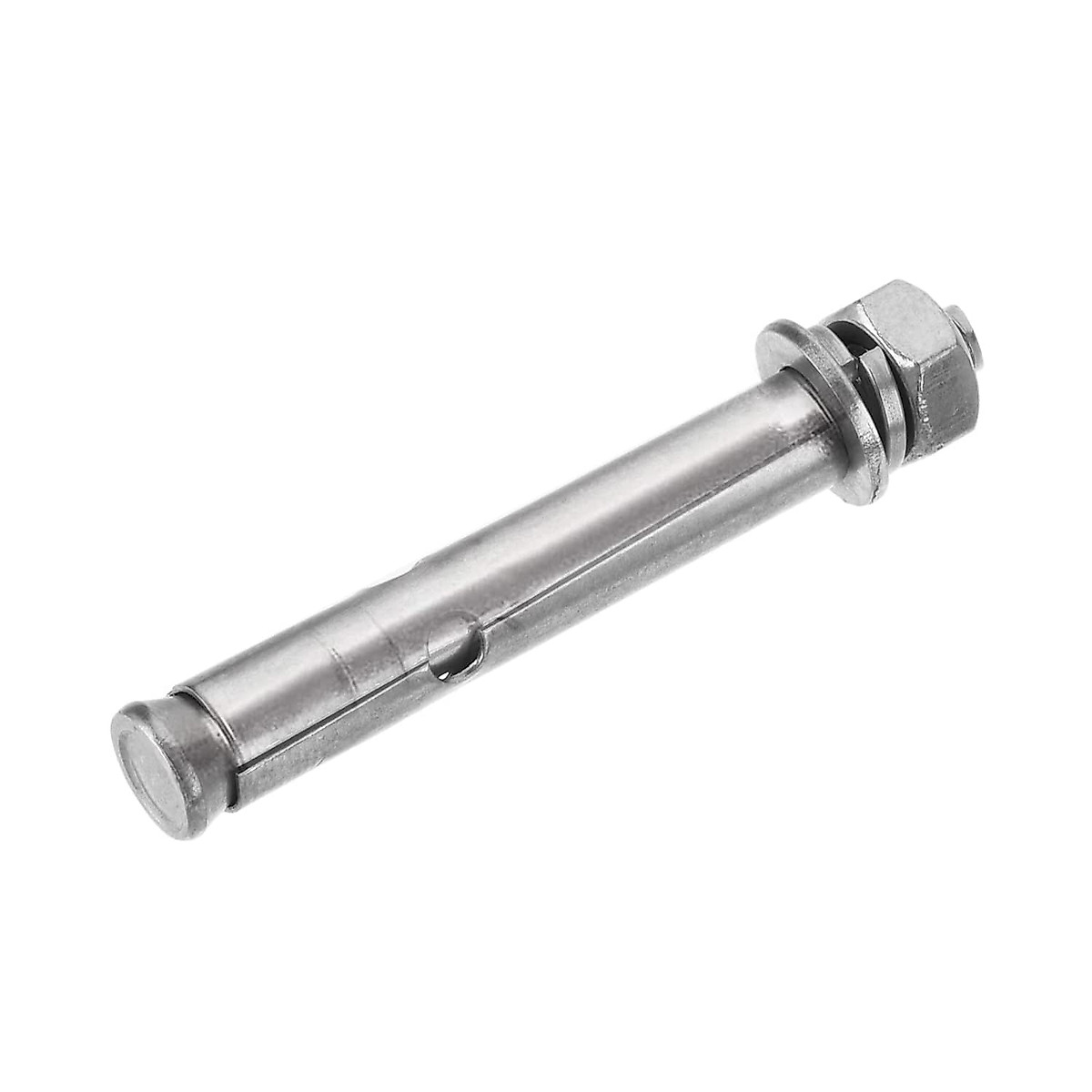 MroMax M8x80mm 304 Stainless Steel Expansion Bolts Hex Nuts Sleeve Anchor Fastener for Fence Home Installation Air Conditioning 4pcs