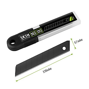 FantastiCAR Snap Off Retractable Box Cutter Utility Knife with Soft Material or Metal Handle Grip, Simple Blade Change and Auto-lock Design, for Heavy Duty Jobs (9mm and 18mm)