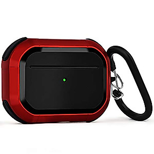 CAGOS for Airpod Pro Case/Airpods Pro 2 Case, Cool Shock-Absorbing Rugged iPod Pro Cover Skin Accessories Compatible with Apple Airpod Pro 2nd/1st Generation Charging Case Women Men, Red
