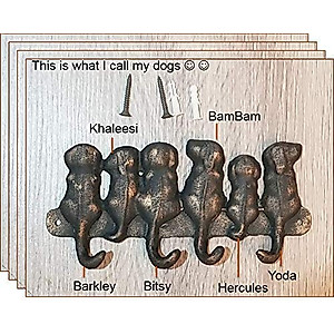 Cast Iron Dog Key Holder for Wall/Dog Key Hook/Rack. Perfect for Dog leashes, Keys, Coats, Bags, Towels, Scarfs & More. Decorative Dog Tail Hanger. (Antique Copper Finish)