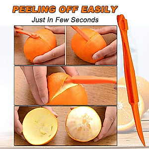 Orange Peeler tools Plastic Orange Peeler Citrus Remover Easy Open Citrus Lemon Citrus Peel Cutter Vegetable Slicer Fruit Tools Kitchen Gadgets (Orange 2 Pack)