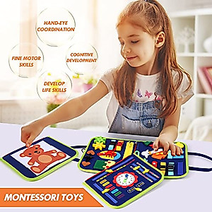 Hooku Busy Board for 1 Year Old, Montessori Toys for 2 Year Old, Baby Sensory Toys for Toddlers 1-3, Fine Motor Toys, Toddler Travel Toys, Toddler Learning Activities,Birthday Gifts for Baby Boy Girl