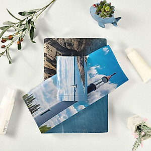 Flradish Lighthouse Towels 3 Pack Bath Towels for Bathroom Set Soft Cotton Highly Absorbent Lightweight & Quickdry Towel Set 1 Bath Towel,1 Hand Towel,1 Washclothe