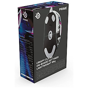 SteelSeries Prime Neo Noir - FPS Gaming Mouse – 18,000 CPI TrueMove Pro Optical Sensor – 5 Programmable Buttons – Magnetic Optical Switches – Brilliant Prism RGB Lighting