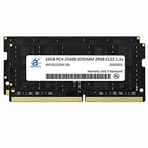 Adamanta 32GB (2x16GB) Compatible for Dell Alienware, Inspiron, Latitude, Precision, Vostro DDR4 3200MHz PC4-25600 SODIMM 2Rx8 CL22 1.2v Laptop Notebook Memory RAM Upgrade P/N: SNP1CXP8C/16G