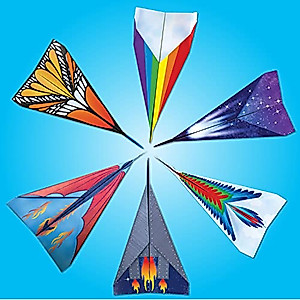 Creativity for Kids Stunt Squadron Fold & Launch Paper Airplanes: Create 80 Paper Airplanes, STEM Science Kit for Kids, Paper Airplane Craft Kit for Kids, Gifts and Toys for Boys Ages 6-8+