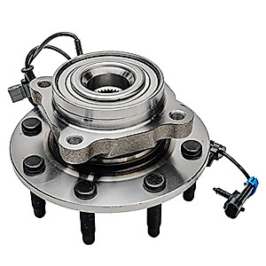 Detroit Axle - Front Wheel Bearing Hubs for Silverado Sierra 2500 3500 HD, Chevy GMC Suburban Yukon XL 2500 Hummer H2, Wheel Bearing and Hubs Assembly Set, Pair Hubs Replacement