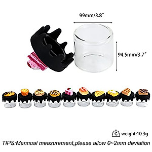 YHSWE (100 PCS Wax Container 6ml Glass Concentrate box with Dessert Silicone Lids Non-stick Glass Oil Multi Use Jar for Lip Balm,Lotion, Cream