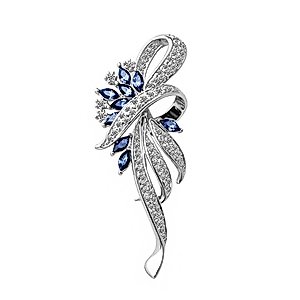 Merdia Created Crystal Brooch Fancy Vintage Style Flower Brooch Pin for Women,ladies with Blue/Purple Created Crystal | Vintage Fashion | Brooches and Pins for Women | Ladies Jewelry | Blue