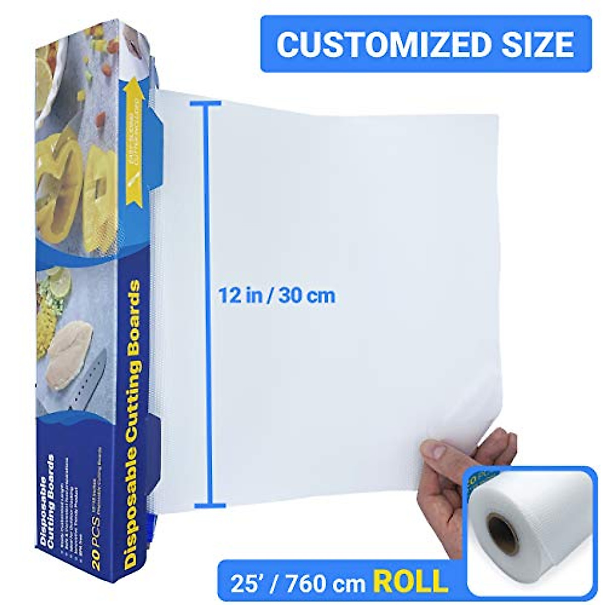 Disposable Plastic Cutting Board for Kitchen & Outdoor – Large Flexible Chopping Boards – Custom Cutting Mats for BBQ and Camping 25’