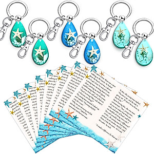Eaasty 30 Pcs Starfish Story Gift Mini Keepsake Appreciation Notecards Employee Appreciation Starfish Keychain Cards Envelopes You Make a Difference Thank you Gifts Set for Teacher Students Colleague