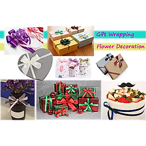 ATRBB 50 Yards 3/8 Inch Wide Single-face Satin Ribbon with Gold Edges for Gift Wrapping, Floral Design and Craft,25 Yards/roll x 2 Rolls (Purple)