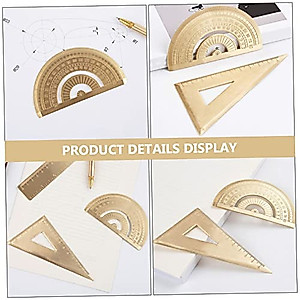 Operitacx 2 Sets Triangular Ruler Math Triangle Ruler Measuring Ruler Metal Triangular Ruler Clear Ruler Ruler Metal Protractor Metal Triangle Ruler Practical Protractor Scale
