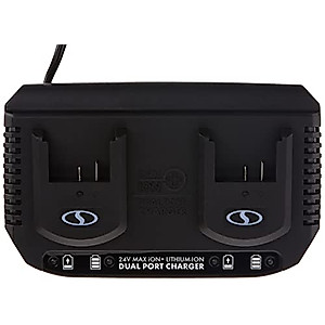 Snow Joe 24VCHRG-DPC 24V iON+ Dual Port Quick Charge Docking Station, Charger, Black