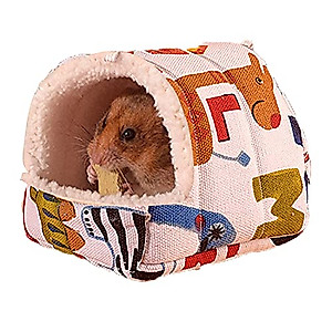 YUEKUA Mini Hamster Bed Hideout Protection Hammock Small pet Bed Gerbil Habitat Mini House cage nest Hamster Accessories