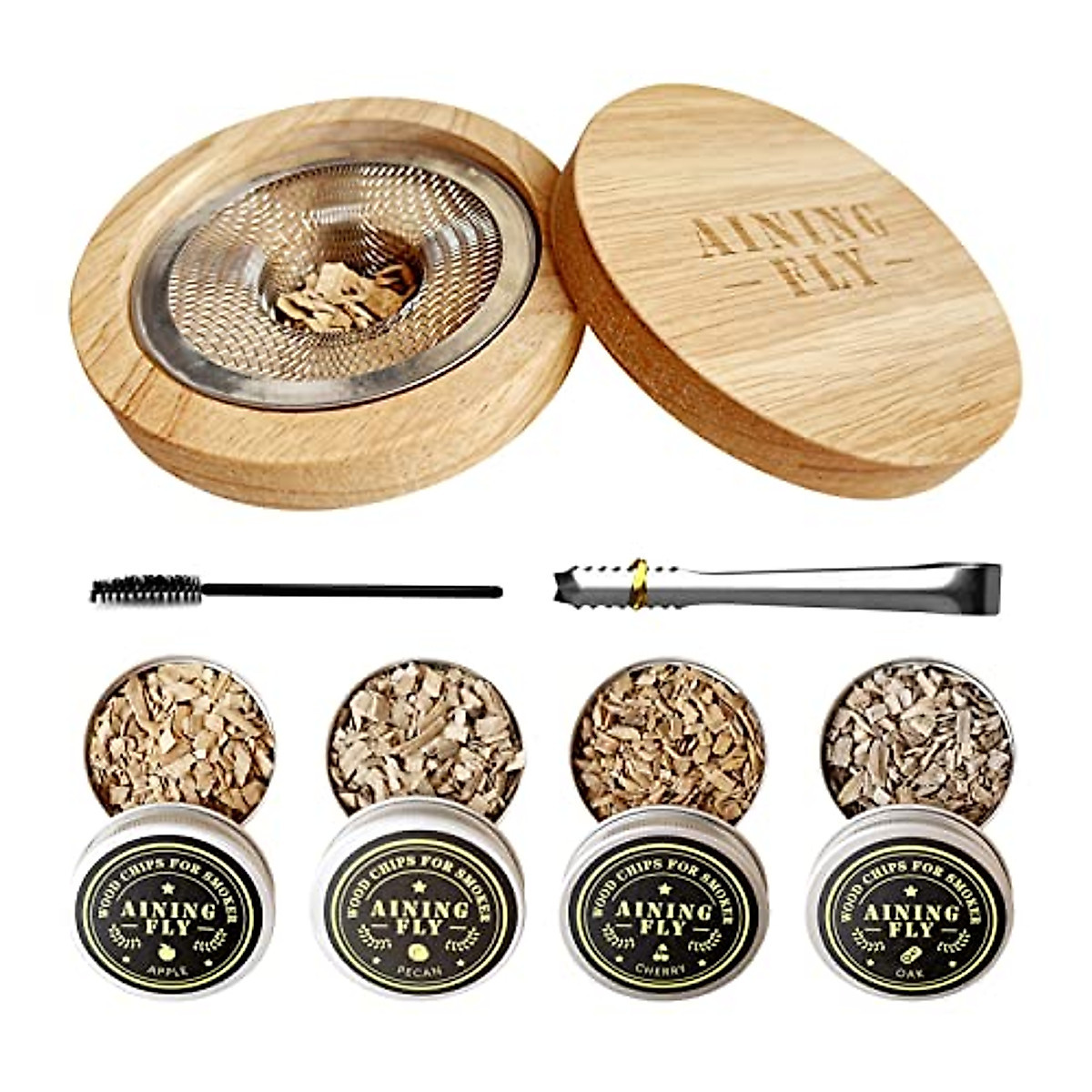 Cocktail Smoker-AINING FLY Old Fashioned Kit for Whiskey Smoker, Bourbon Smoker Kit, Drink Smoker for Infuse Cocktails, Whiskey, Bourbon, Drink, Meat, Cheese, Salad and BBQ, Gifts for Men