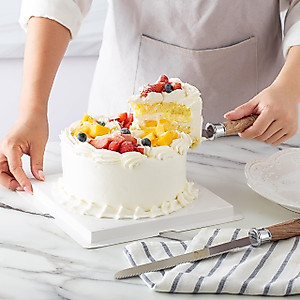 Rae Dunn Pie and Cake Cutting Set for Wedding - Cake Knife and Server Set with Thickened Stainless Steel and Rounded Edges, Cake Cutter and Pie Spatula for Birthday Anniversary Christmas Set of 2