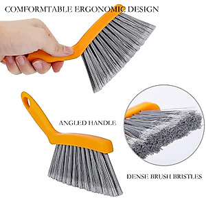 Mini Broom and Dustpan Set - Small Broom and Dustpan Set for Home, Camping Broom, Whisk Brooms Small(Gray Orange)