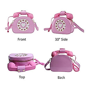 SUKUTU Telephone Shaped Purse Shoulder Crossbody Tote Bags Women Retro Phone Top-Handle Handbags for Girls