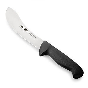 ARCOS Skinning Knife 7 Inch Nitrum Stainless Steel and 190 mm blade. Ergonomic Polypropylene Handle. Series 2900. Features different handle colors to make it easier for each food group. Color Black.