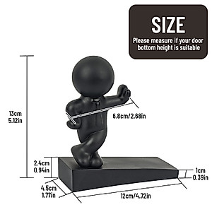 Cute Door Stop, Decorative and Sturdy, Well Designed Door Stopper, Effective to Hold Your Door Open, 1 Pack, Black (Patented)