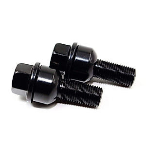 Set of 20 Veritek 14x1.5mm Black 29mm Thread R14 Radius Ball Seat Washer Lug Bolts for Porsche Factory Wheels