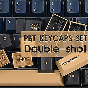Fogruaden PBT Blue Samurai Keycaps, 170 Keycap Set Double Shot Keycaps, Cherry Profile, Custom Keycaps for Cherry Gateron MX Switches Mechanical Keyboard