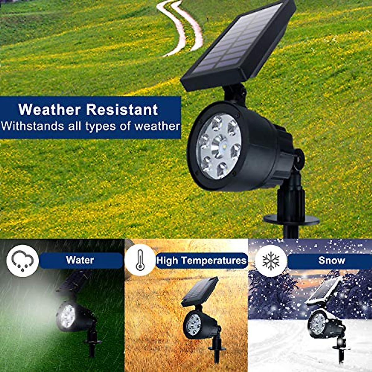 Westinghouse 2-in-1 Solar Spot Lights Outdoor, Auto on/Off Decorative Solar Landscape Spotlights, Weather Resistant Wall Lights for Pool Yard Porch Garden Driveway Walkway, 2 Pack, White Light