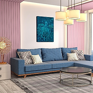 KREATIVE ARTS - Green Turtle Hidden in Coral Canvas Prints Sea Wall Art Underwater Sea Painting Print On Canvas Animal Pictures Framed Artwork For Home Office Decoration Gift 24x36inch