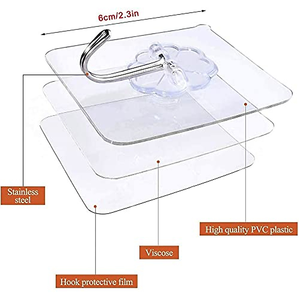 Wall Hooks Towel Hooks Siding Hooks 15 PCS Heavy Duty 22lb(Max) 3m Hooks Ceiling Hooks Picture Hanging Hooks Wall Hangers Without Nails Hooks for Hanging Cup Hooks