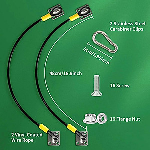 AICWIOO Trash Can Lid Lock, Garbage Can Locks for Animals Stop from Rummaging Universal Lid Lock for Outdoor Trash Bins Durable Rubber Coated Braided Wire Rope Stainless Steel Hasps(2 Pack)