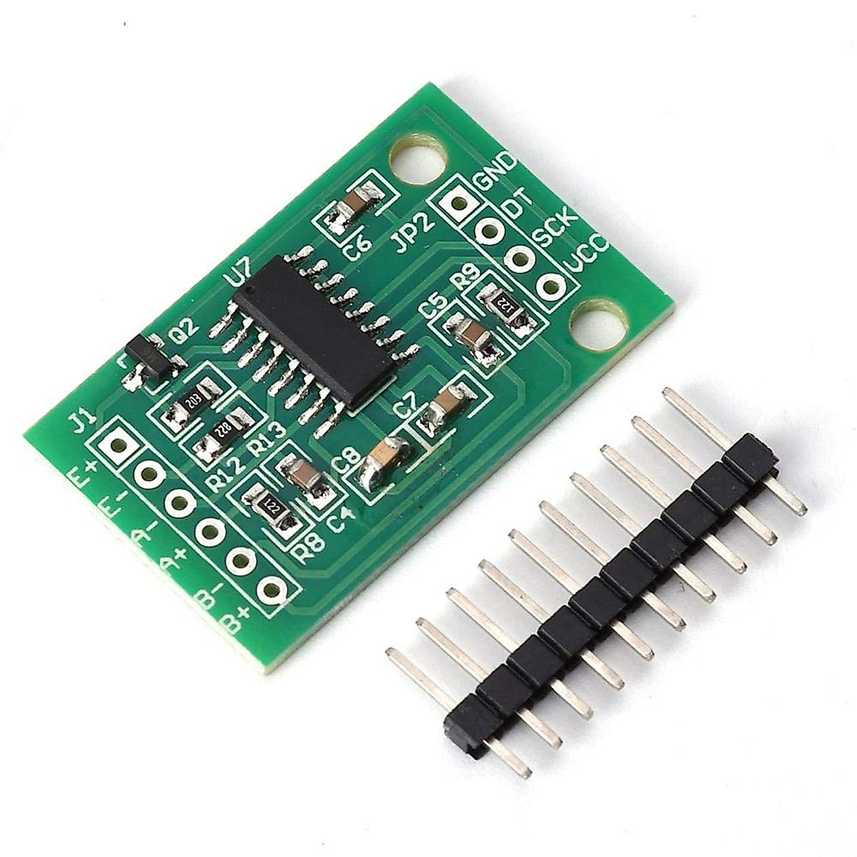 Load Cell Amplifier, 5Pcs HX711 Dual-Channel 24 Bit Weight Weighing Load Cell Conversion Module Accessory with Pin Header, Pressure Sensor