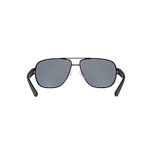 A|X ARMANI EXCHANGE Men's AX2012S Rectangular Sunglasses, Matte Black/Grey Polarized, 62 mm