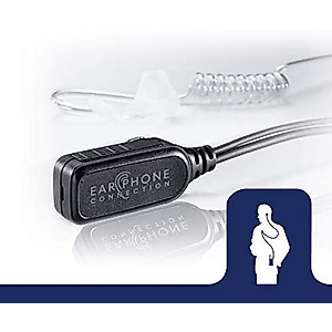 Radio Earpiece, Compatible with Harris XG-100 XG-100P XL-185 XL-185P XL-185Pi XL-200 XL-200P and XL-200Pi, EP1348QR-PTT Quick Release Hawk Lapel Police Mic, Includes Exclusive Accessory Pack